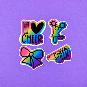 I Love Cheer Sticker Pack | Cheerleader | Colorful | Decal | Waterproof ...
