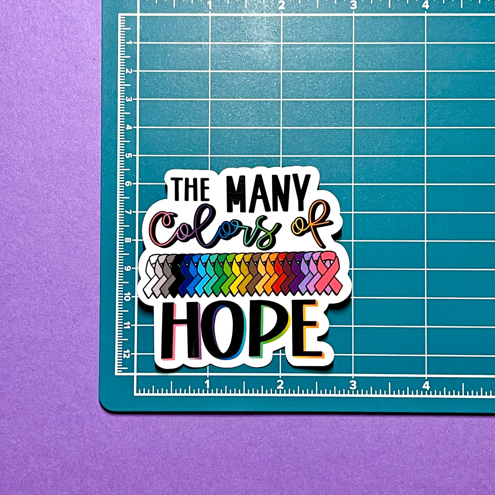 The Many Colors of Hope Sticker Awareness Ribbons Cancer | Etsy