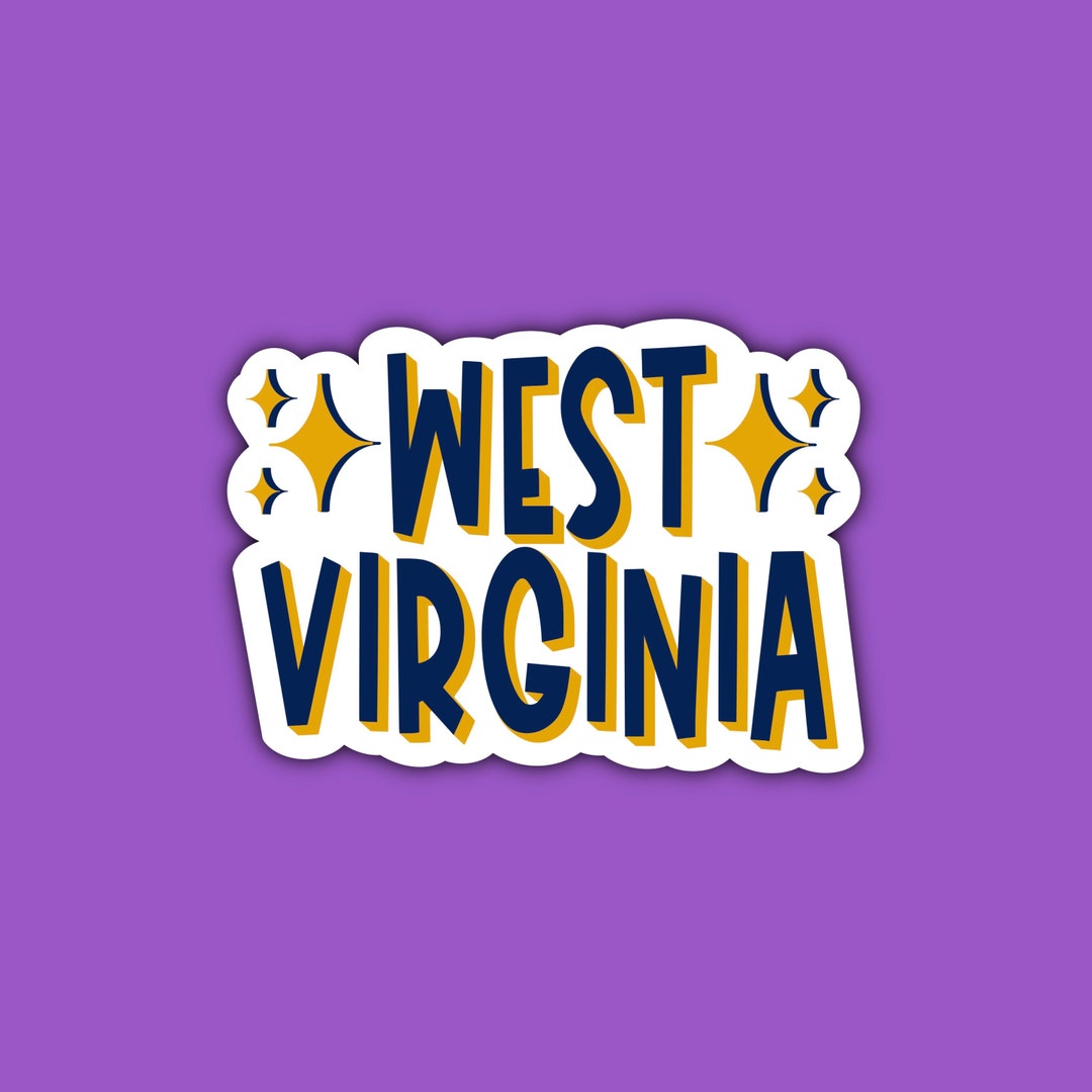 Blue West Virginia Sticker WV West Virginia Mountaineers Blue and Gold ...