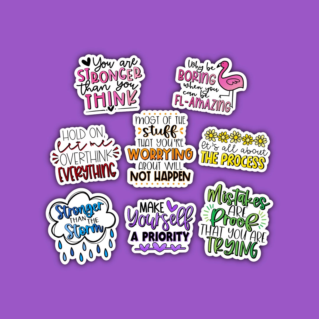 MINI Colorful Quotes Sticker Pack #1 | 1" Stickers | Motivational ...