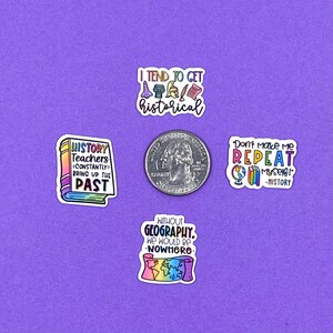 MINI Social Studies Teacher Sticker Pack | 1" Stickers | Colorful ...