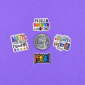 MINI Math Teacher Sticker Pack | 1" Stickers | Math | Colorful | Small ...