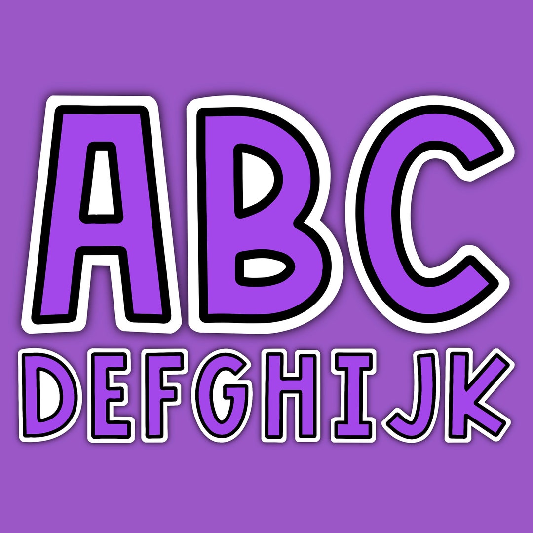 Purple Initial Sticker | Alphabet | Monogram | 3” Letter | A B C D E F ...