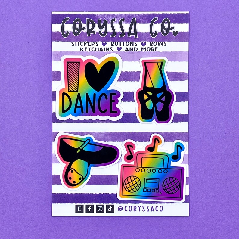 I Love Dance Sticker Pack | Dancer | Ballet | Tap | Colorful | Decal ...