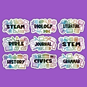 Choice of School Subject Stickers | Course Labels | School Subject ...