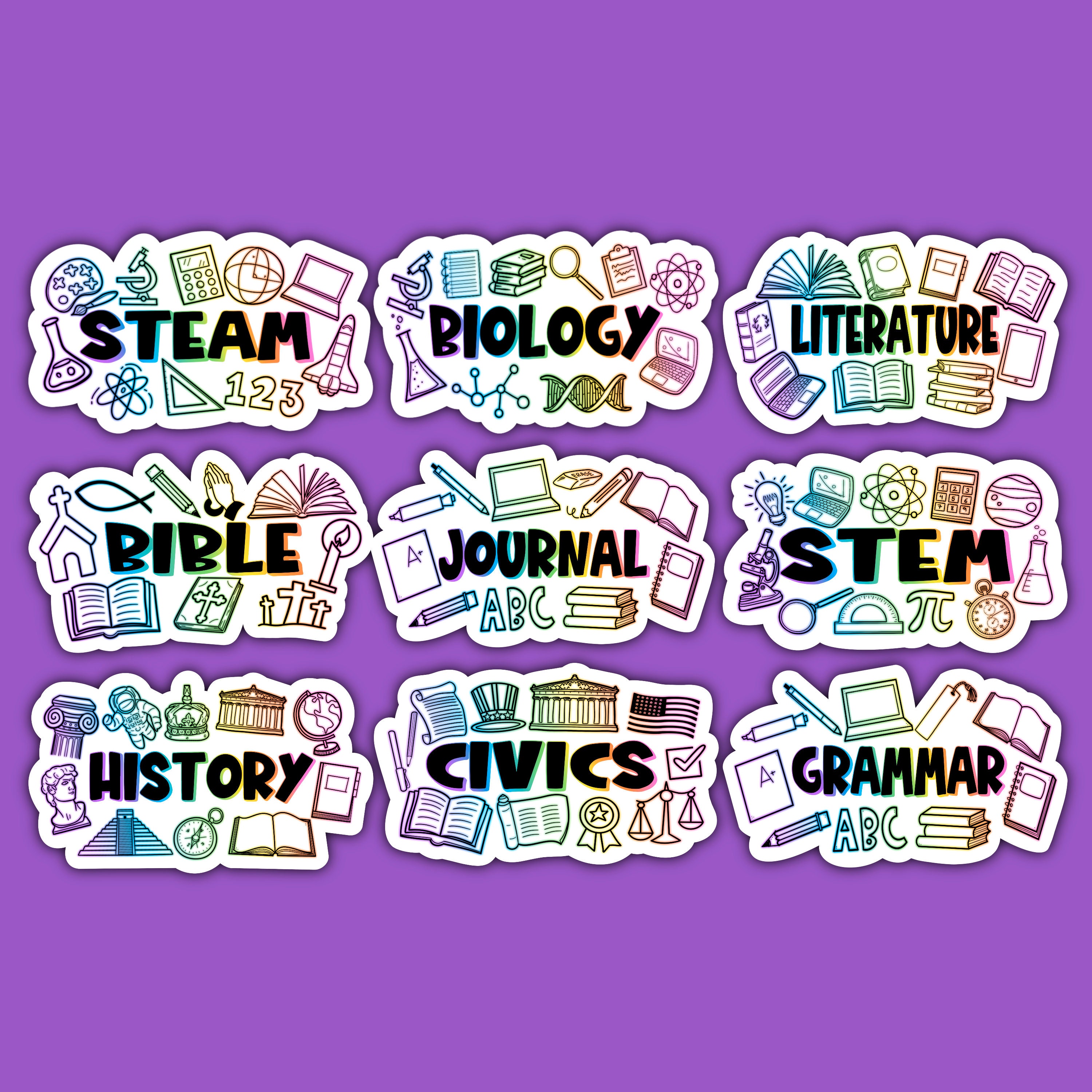 Choice of School Subject Stickers | Course Labels | School Subject ...