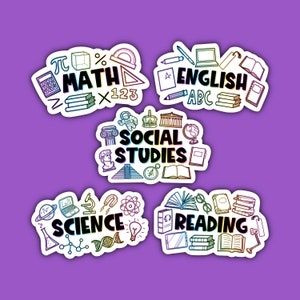 Choice of School Subject Sticker | Math English Science Social Studies ...