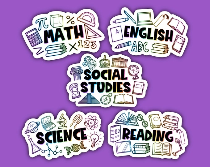 Choice of School Subject Sticker | Math English Science Social Studies ...