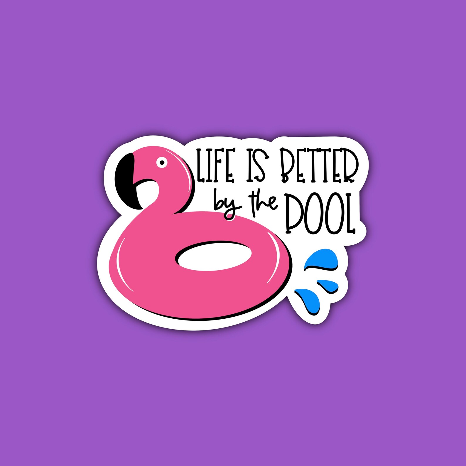 Life is Better by the Pool Sticker Pink Flamingo Floaty - Etsy
