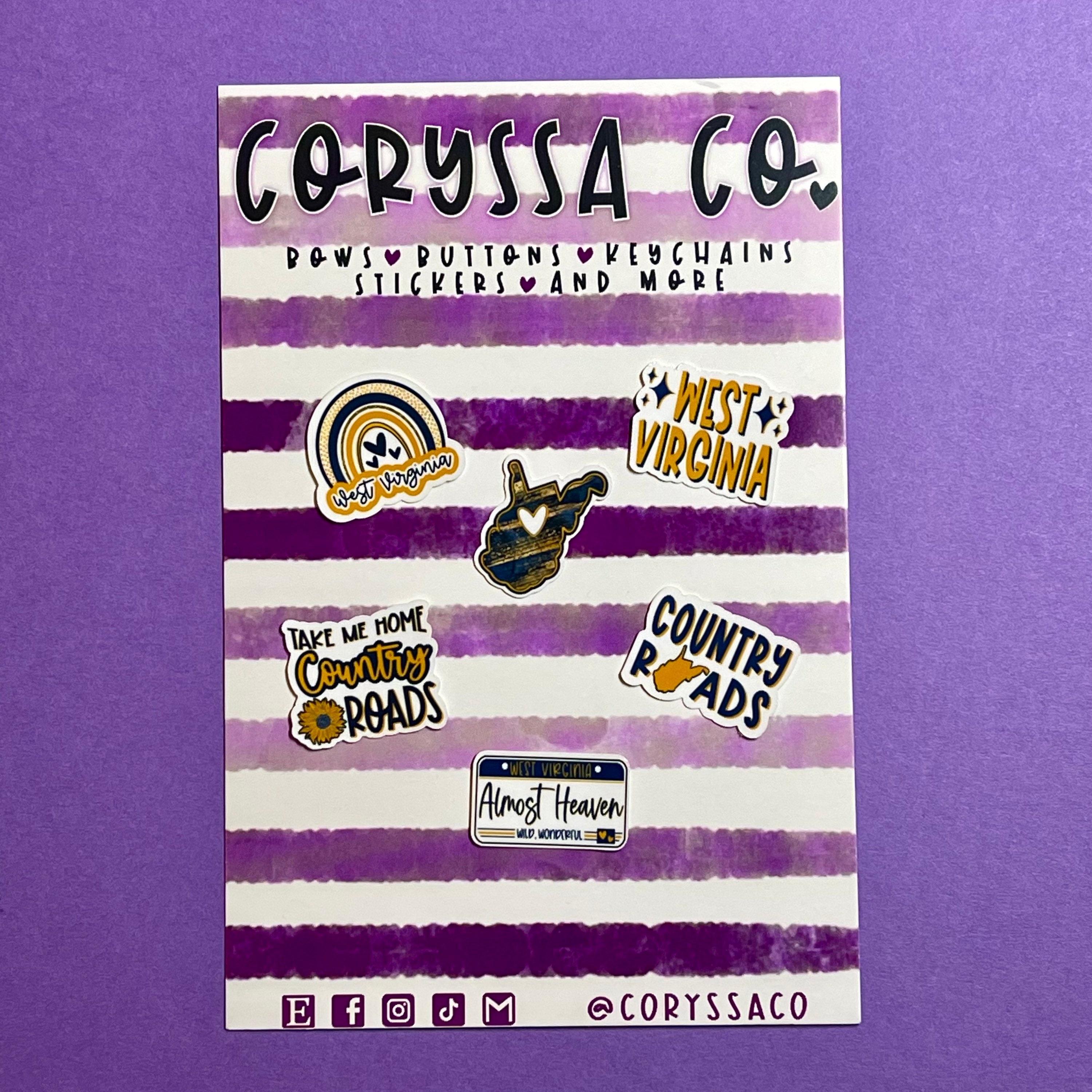 MINI West Virginia Sticker Pack 1 Stickers WV | Etsy