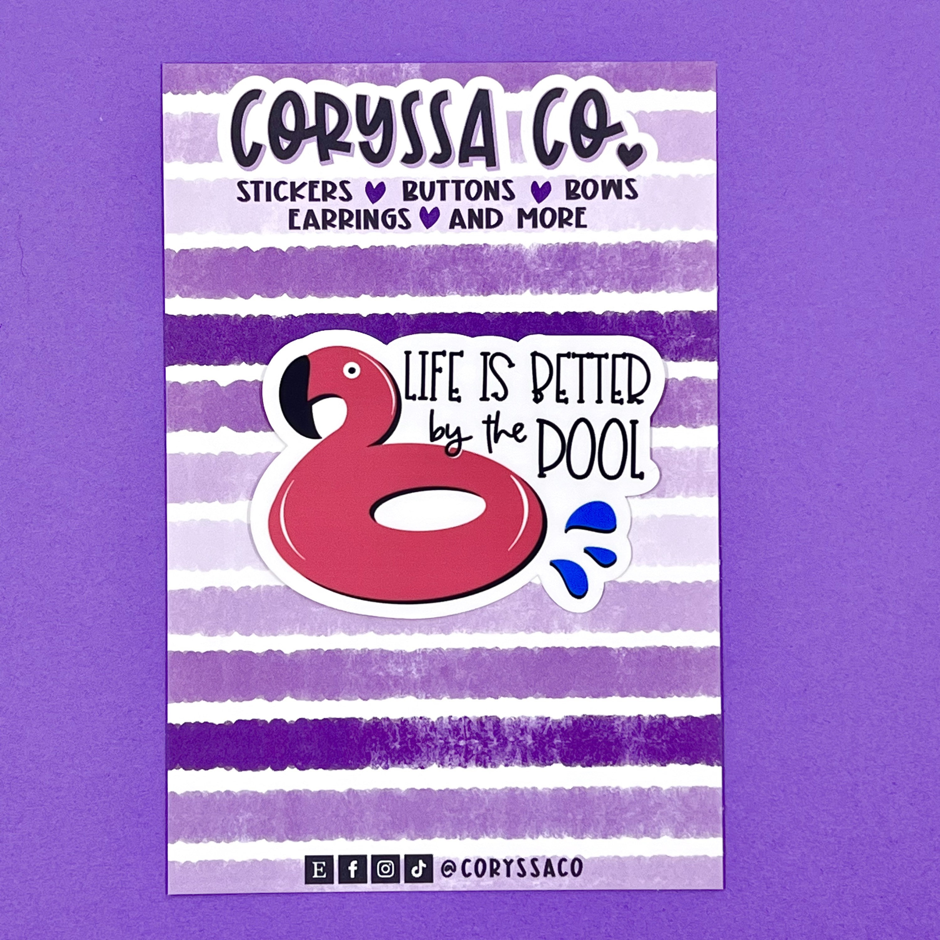 Life is Better by the Pool Sticker Pink Flamingo Floaty - Etsy