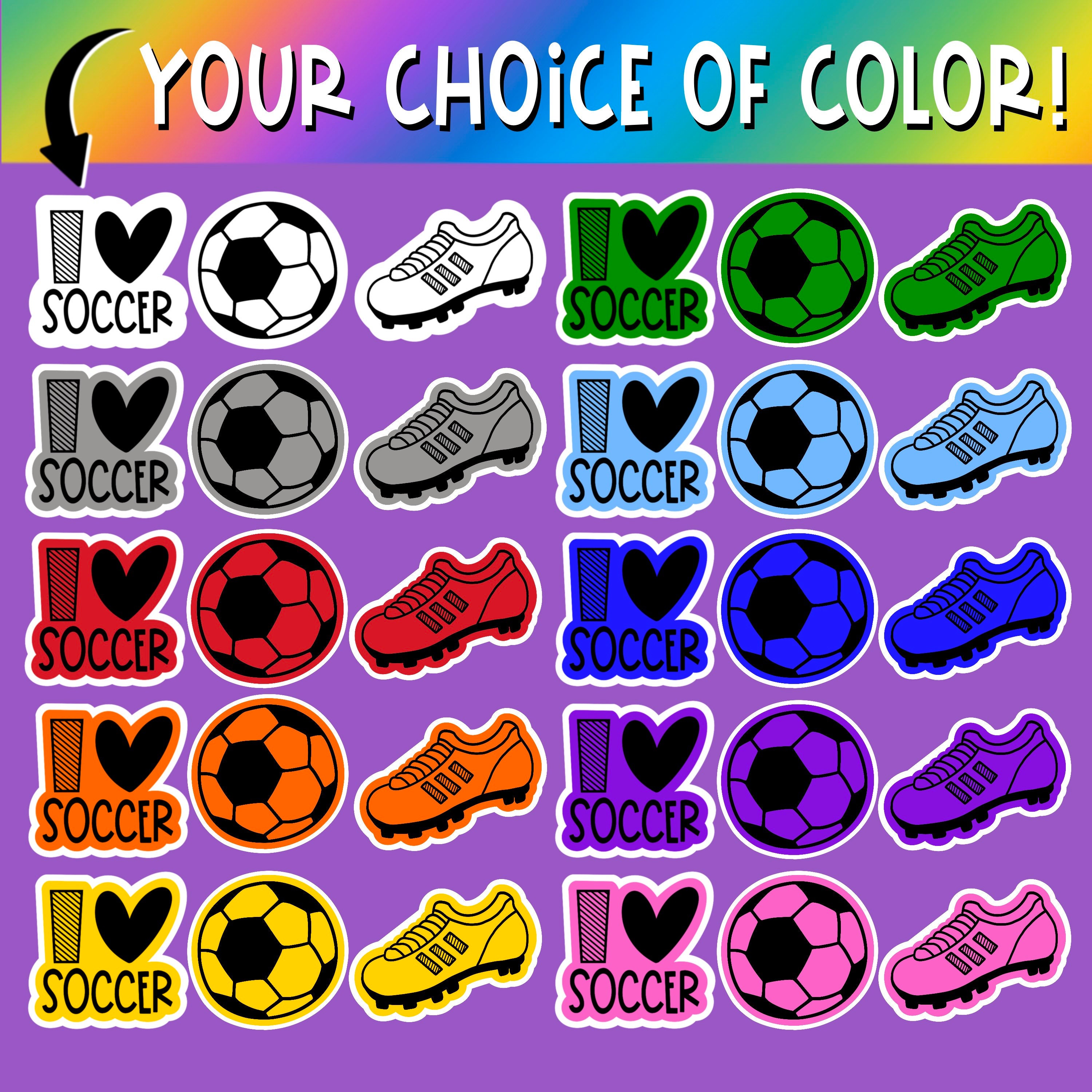 I Love Soccer Sticker Pack of 3 Soccer Fan You Choose | Etsy