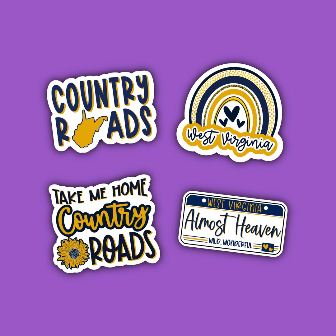 2" West Virginia Sticker Pack #1 | WV | Blue and Gold | Wild and ...