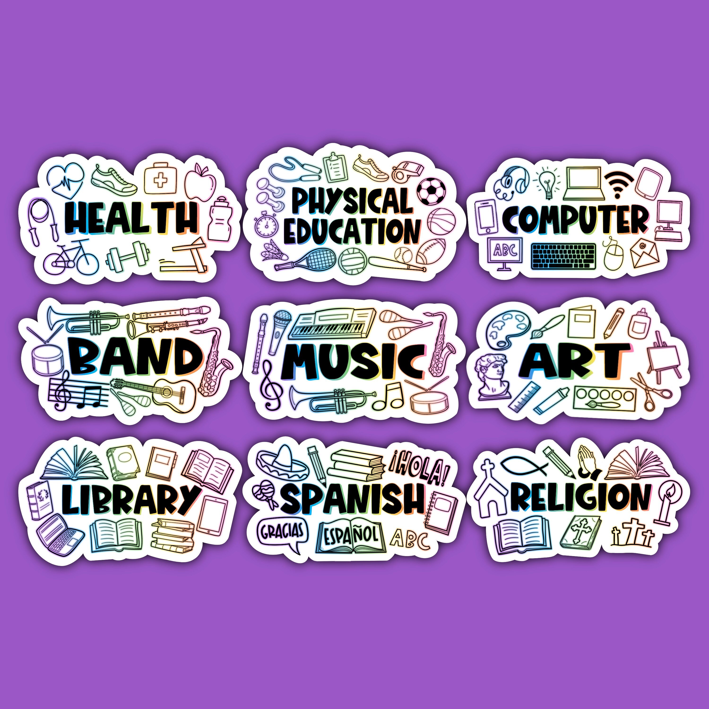 Custom Subject Sticker Subject Symbols Custom Course - Etsy