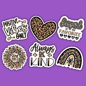 Leopard Sticker Pack 6 | Animal Print | Decal Stickers - Etsy