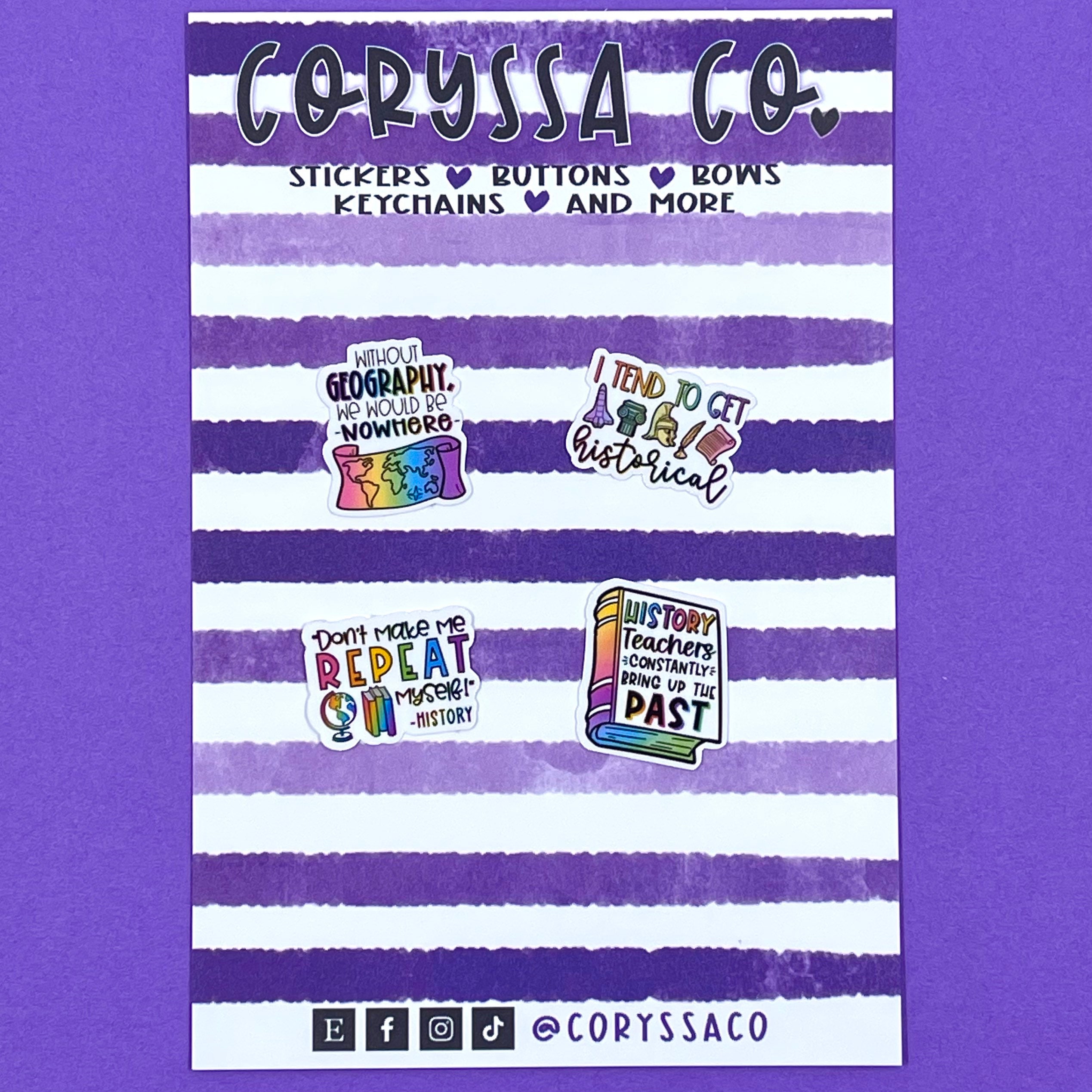 MINI Social Studies Teacher Sticker Pack 1 Stickers - Etsy