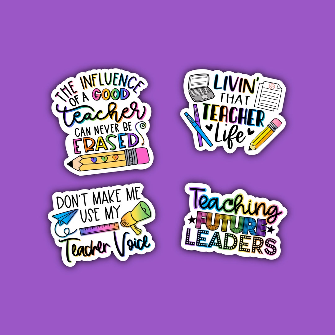 2 Teacher Sticker Pack Teacher Stickers Educator Livin That Teacher ...