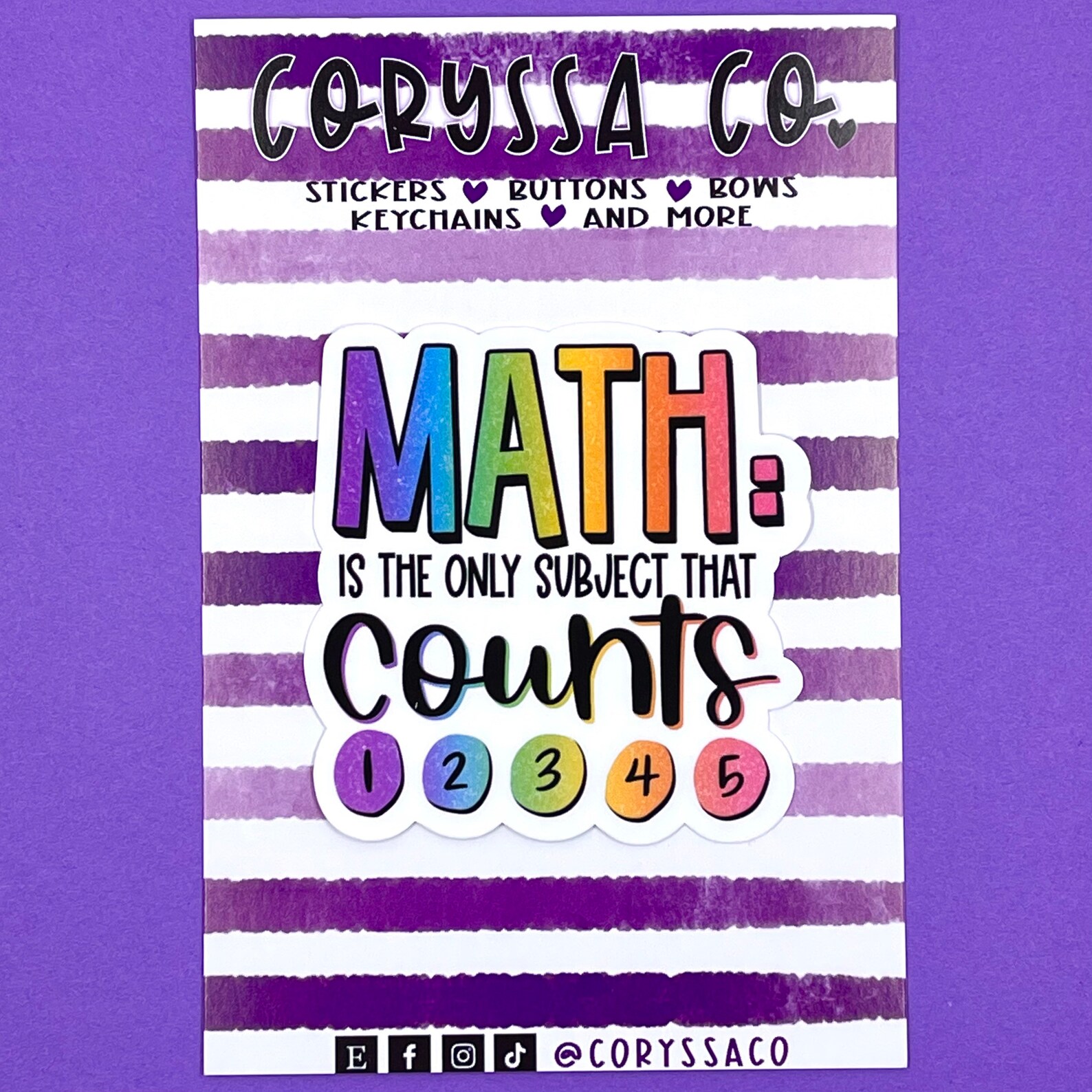 Math is the Only Subject That Counts Sticker Math Teacher - Etsy