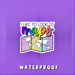 I Like to Look at Maps Sticker | Social Studies Teacher Stickers ...