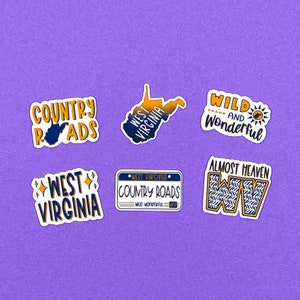 MINI West Virginia Sticker Pack #2 | 1" Stickers | WV | Mountaineers ...