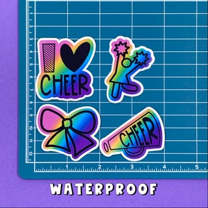 I Love Cheer Sticker Pack | Cheerleader | Colorful | Decal | Waterproof ...