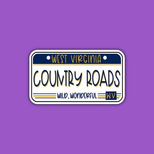 West Virginia Sticker. Blue and Gold Mountains. Mountain - Etsy