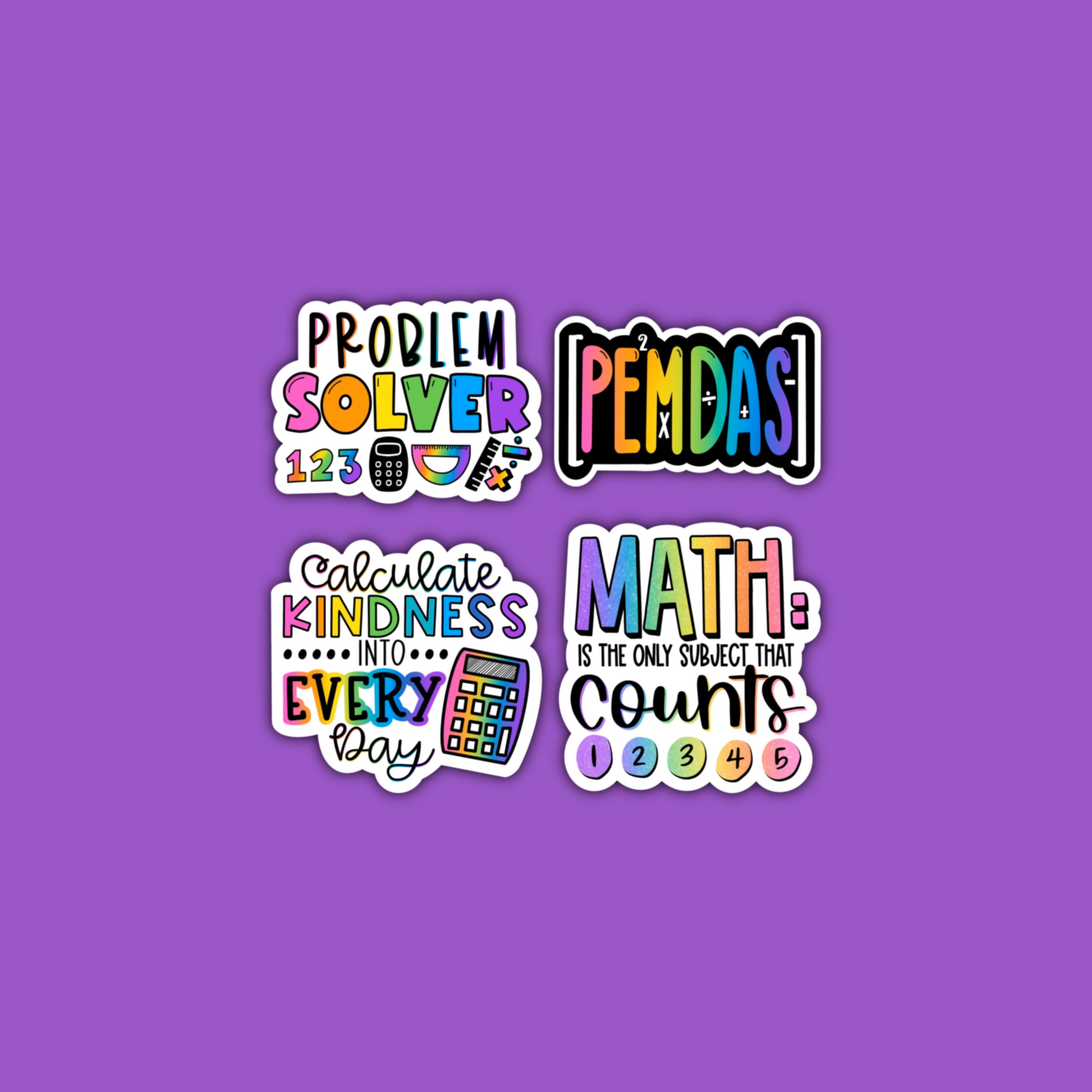 MINI Math Teacher Sticker Pack | 1" Stickers | Math | Colorful | Small ...
