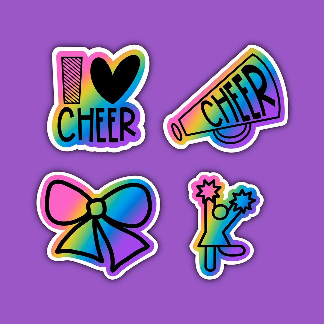 I Love Cheer Sticker Pack | Cheerleader | Colorful | Decal | Waterproof ...