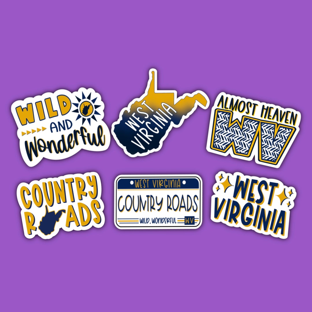 West Virginia Sticker Pack of 6 | WV | Almost Heaven | Country Roads ...