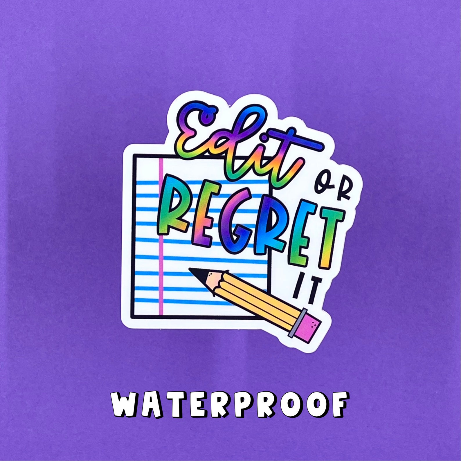 Edit or Regret It Sticker English Teacher Sticker ELA - Etsy