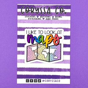 I Like to Look at Maps Sticker | Social Studies Teacher Stickers ...