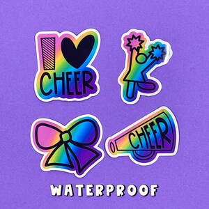 I Love Cheer Sticker Pack | Cheerleader | Colorful | Decal | Waterproof ...