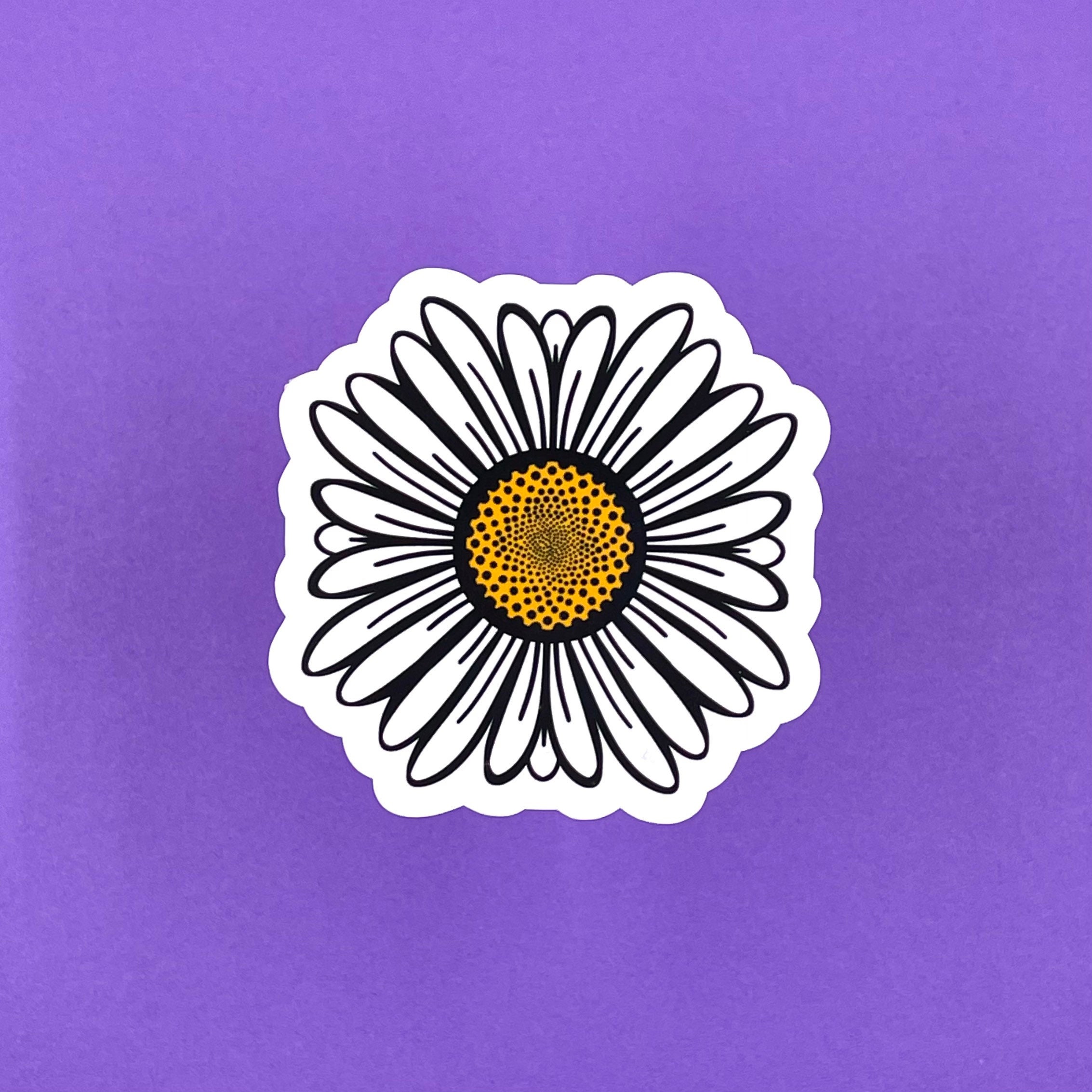 White Daisy Flower Sticker Colorful Decal Sticker | Etsy