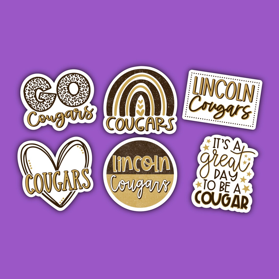 CUSTOM School Spirit Sticker Pack 2 6 Stickers Your - Etsy