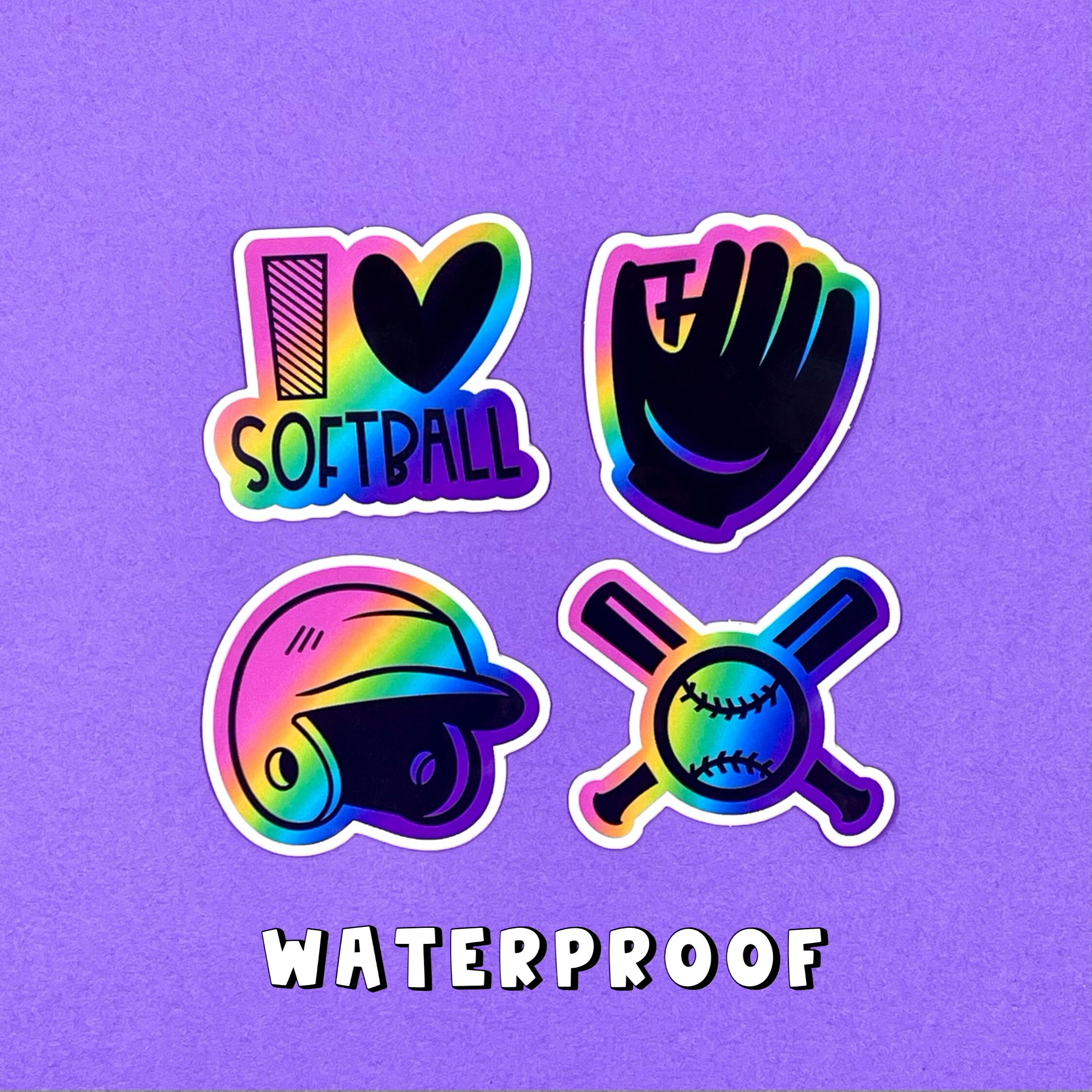 I Love Softball Sticker Pack | Softball Player | Bats and Ball | Glove ...