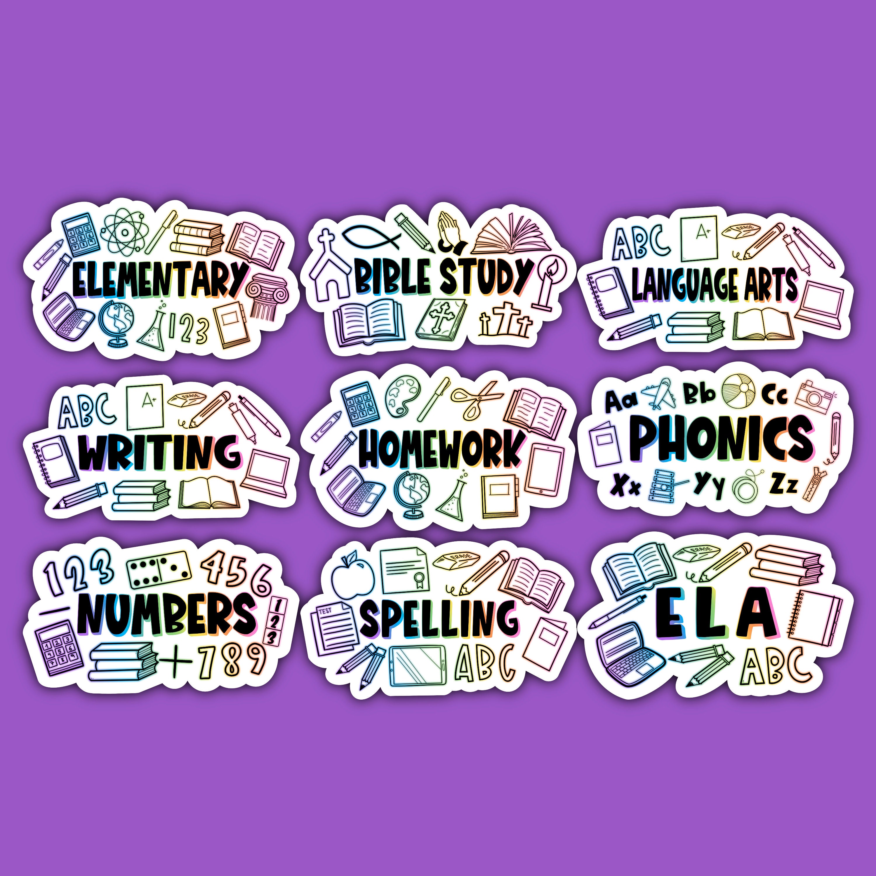 Choice of School Subject Stickers | Course Labels | School Subject ...