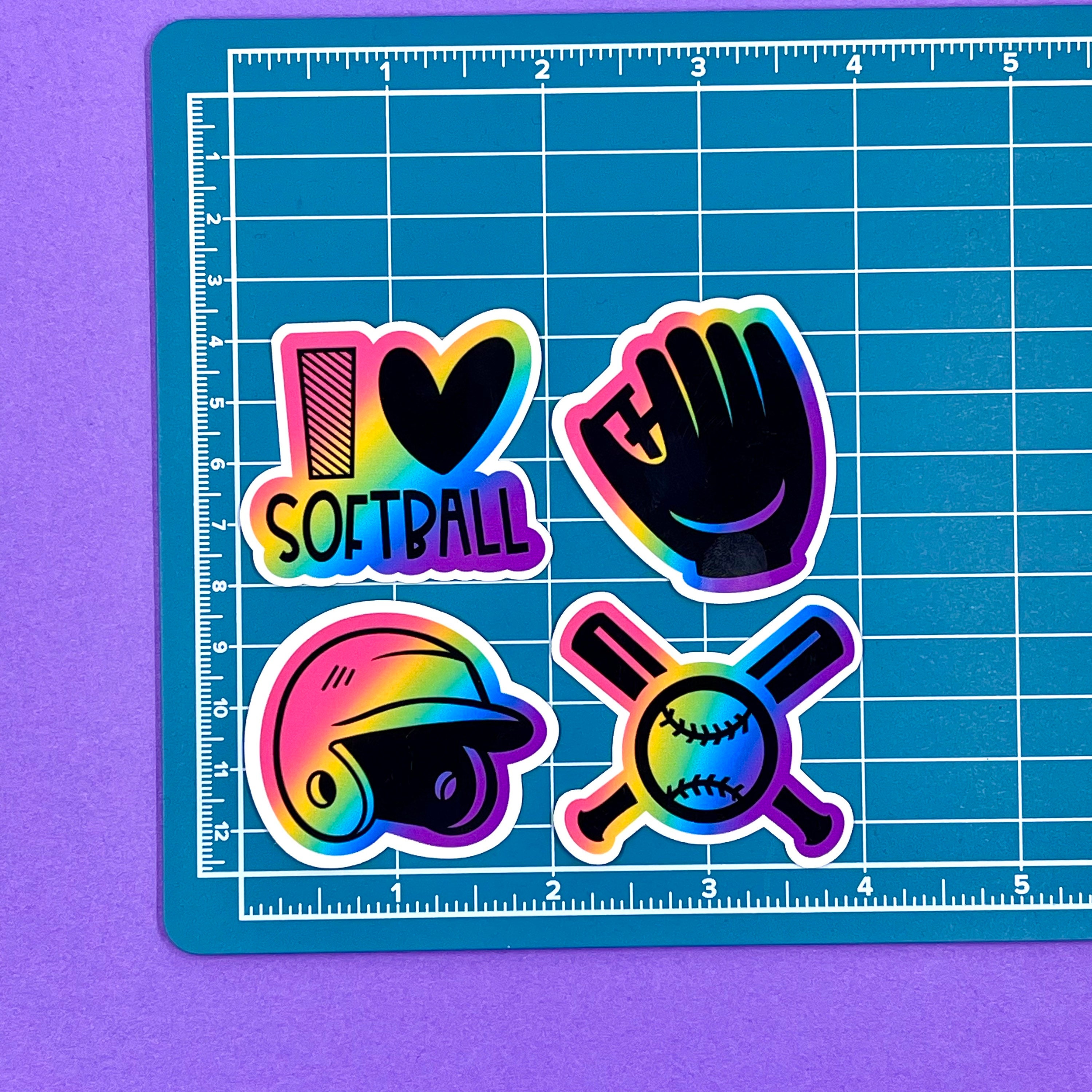 I Love Softball Sticker Pack | Softball Player | Bats and Ball | Glove ...