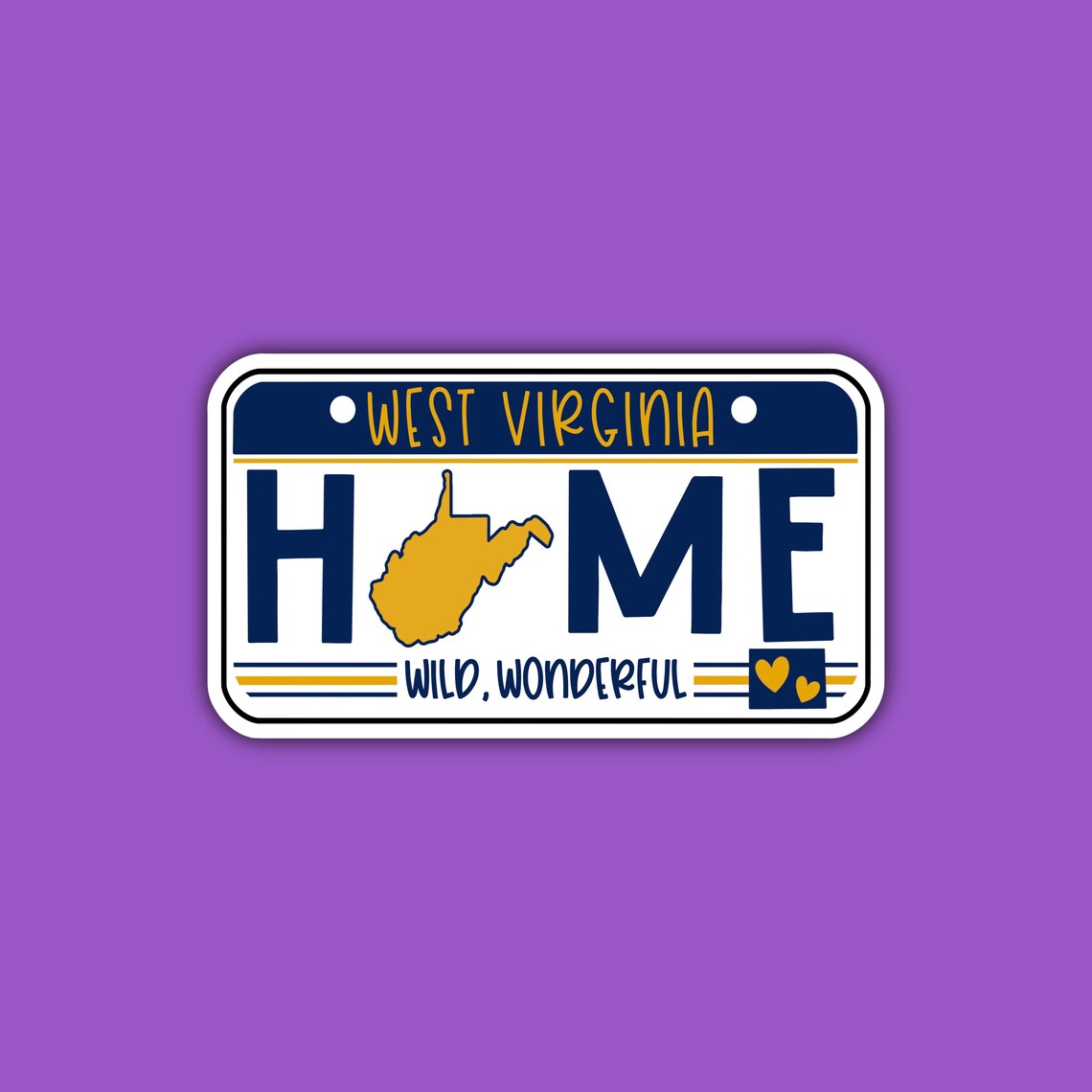 WV Home License Plate Sticker WV State Outline West - Etsy