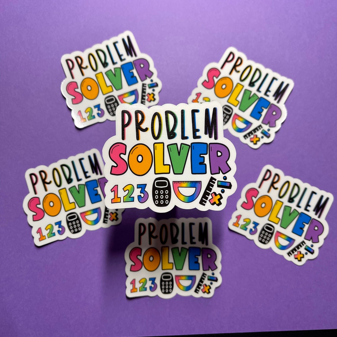 Problem Solver Math Teacher Sticker Colorful Decal | Etsy