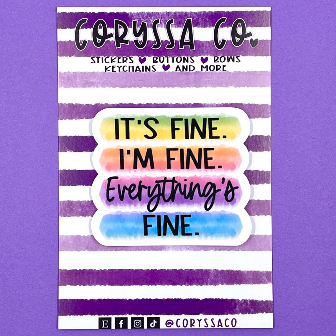 Its Fine Im Fine Everythings Fine Sticker Motivational | Etsy