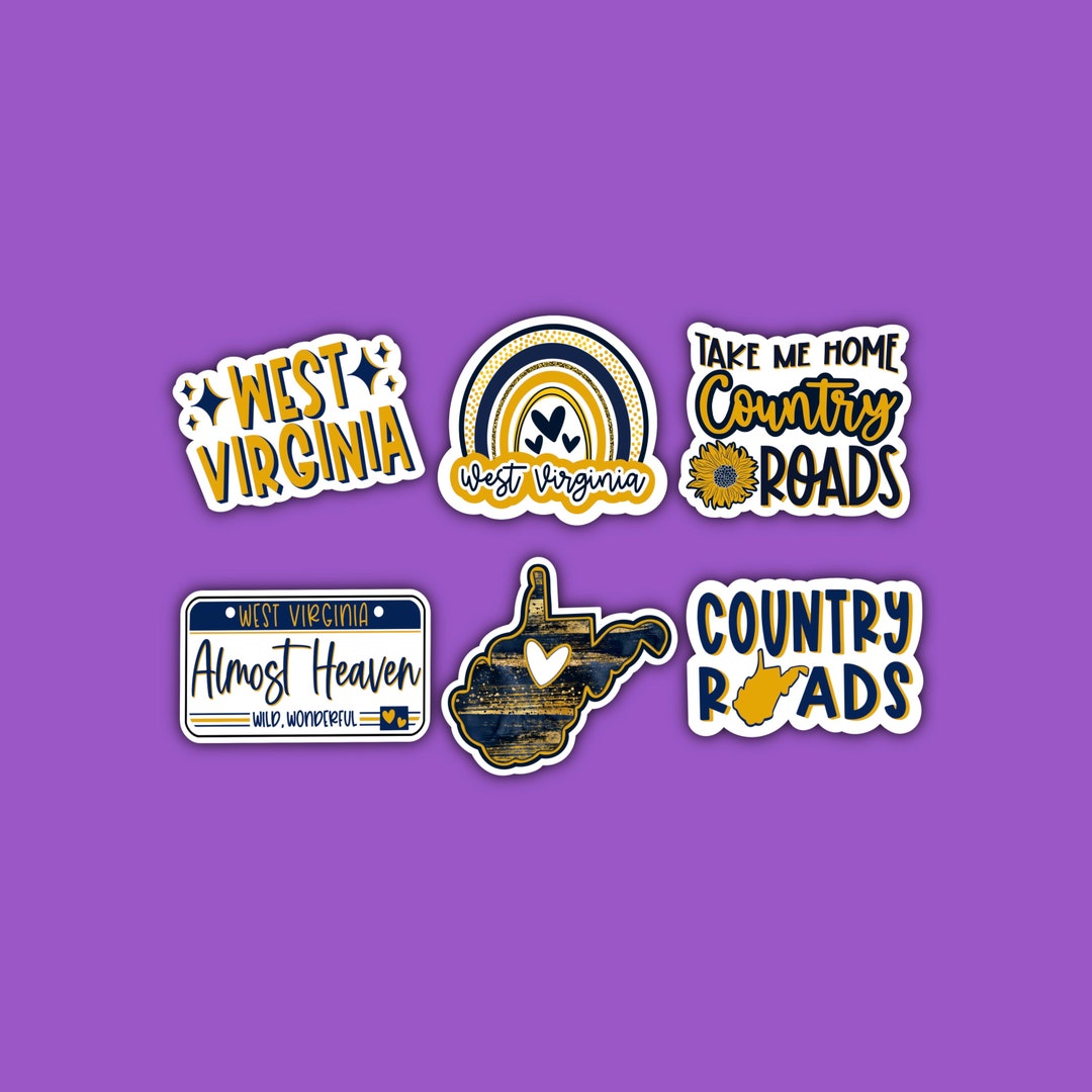 MINI West Virginia Sticker Pack | 1" Stickers | WV | Mountaineers ...