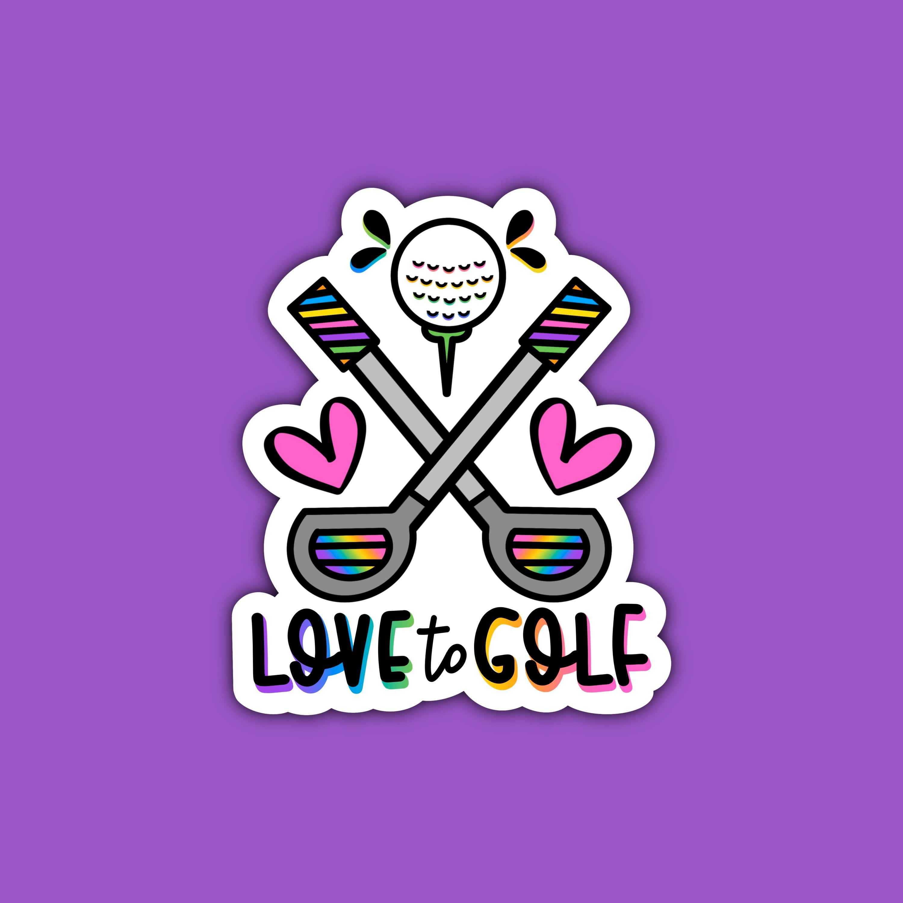Love to Golf Sticker Hearts Golfer Golf Lover Golf - Etsy.de