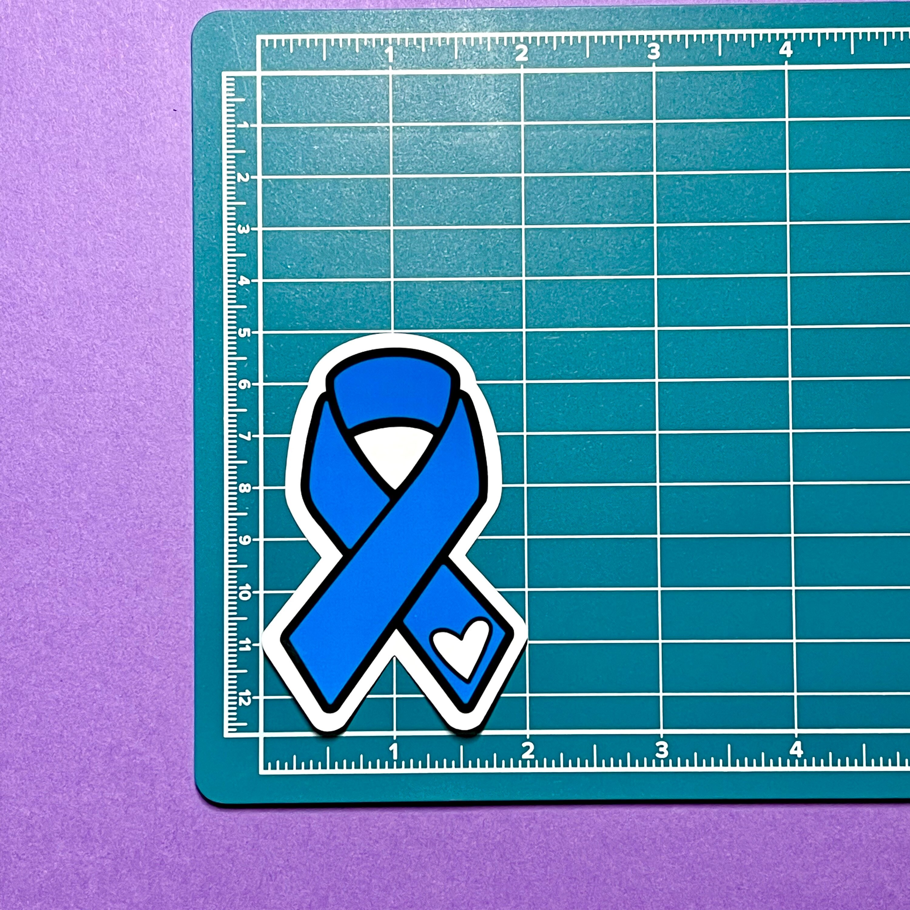 Awareness Ribbon Sticker with Heart Choose Your Color | Etsy