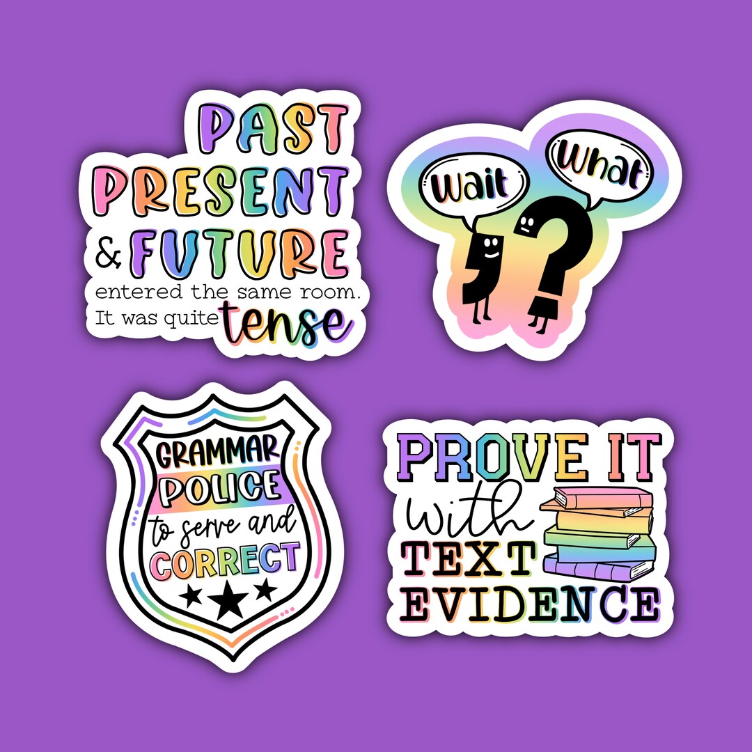 English Teacher Sticker Pack #2 | ELA Sticker Pack | Past Present ...