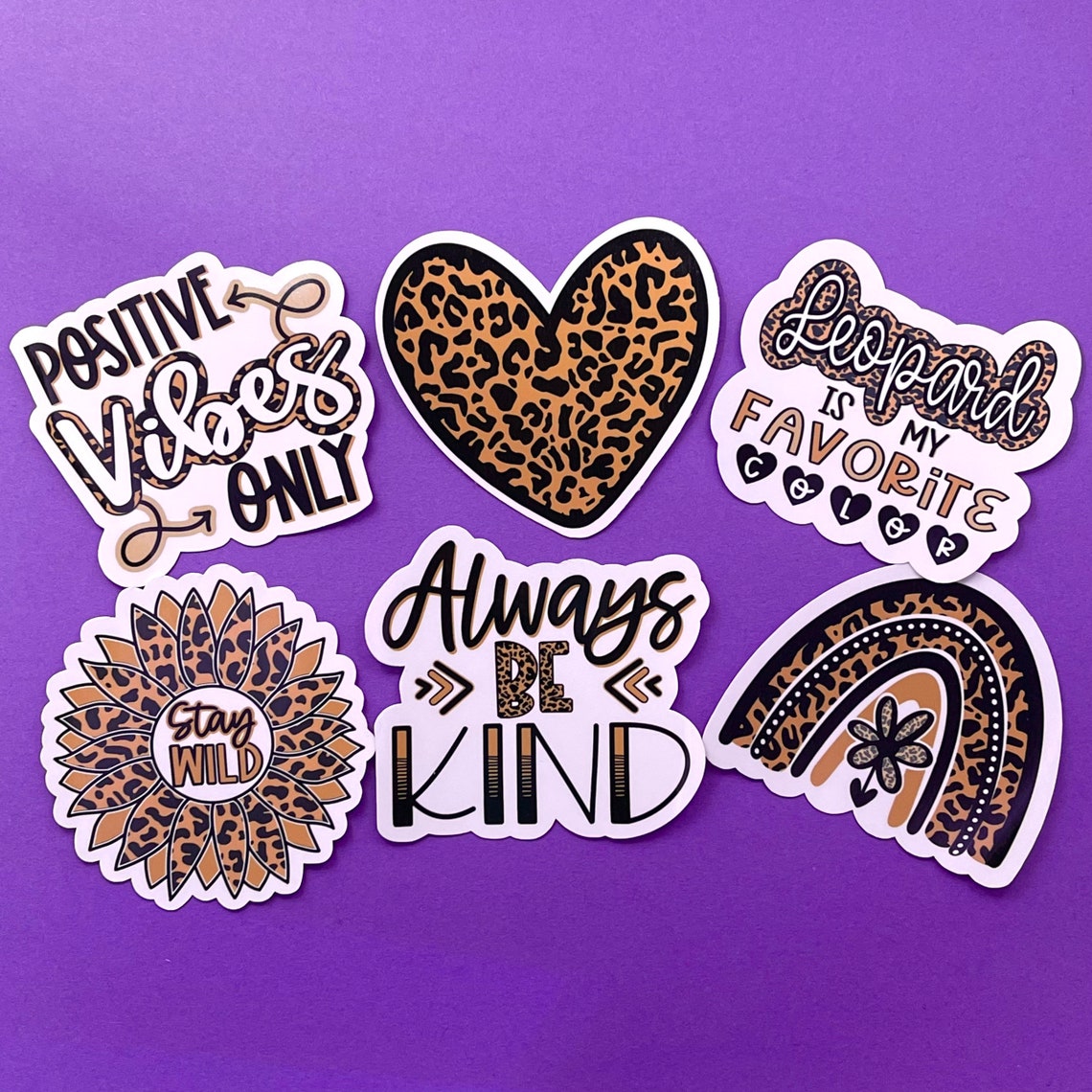 Leopard Sticker Pack 6 Animal Print Decal Stickers - Etsy