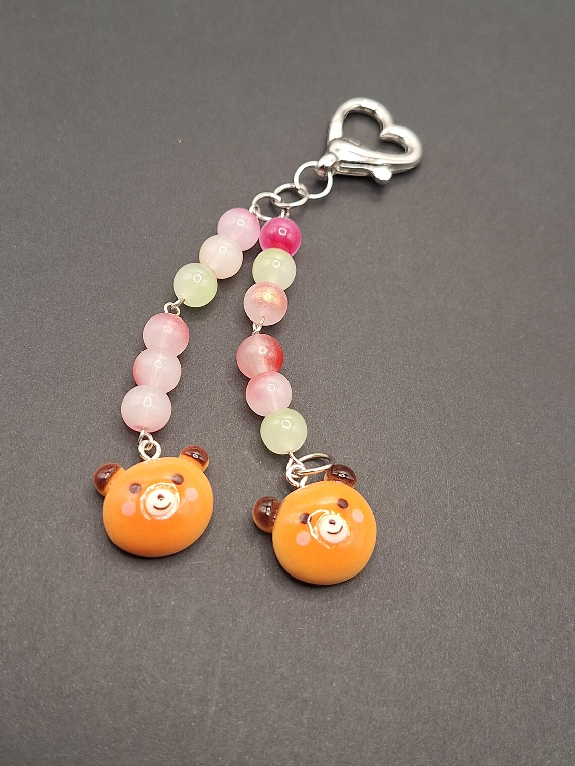 Beaded Bear Keychain, Colorful Charm - Etsy