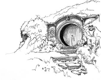 The Shire Drawing - Etsy