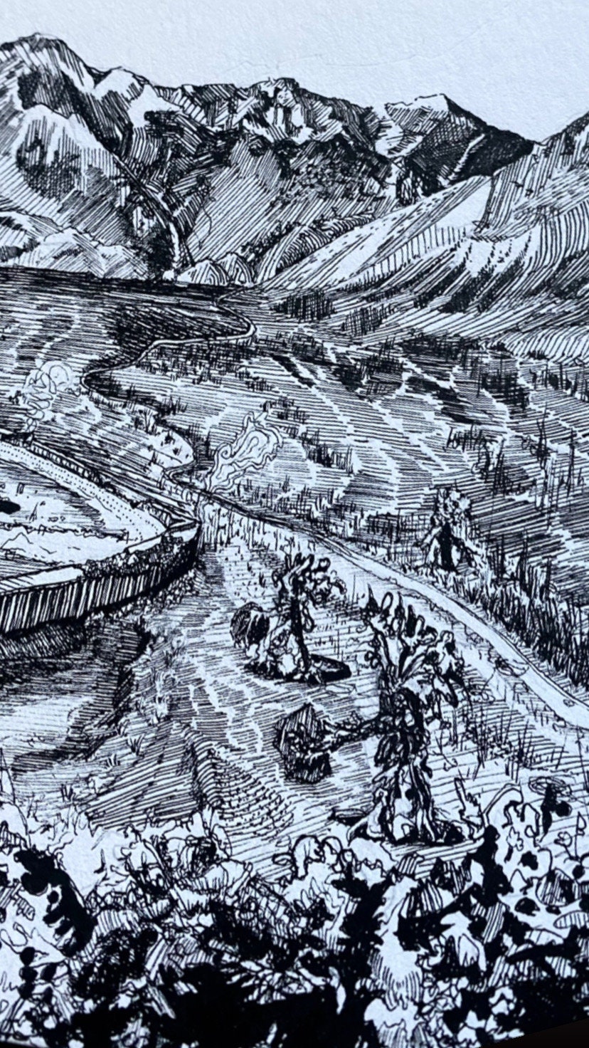 Isengard Lord of the Rings Drawing Tolkien Art Print Orthanc Ink ...