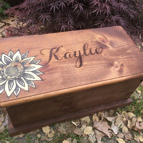 Sunflower Toy Box Toy Chest Storage Hope Chest - Etsy