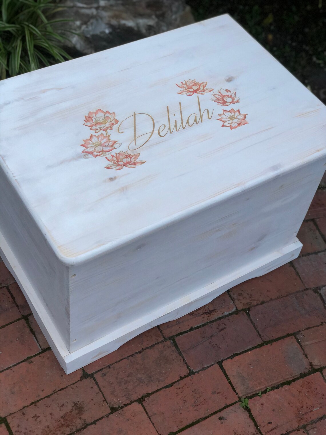 Lovely Lotus Chest Hope Chest Toy Box | Etsy